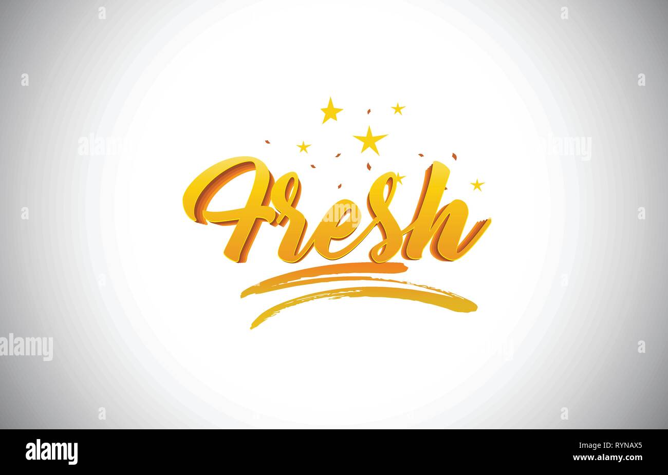 Fresh Golden Yellow Word Text with Handwritten Gold Vibrant Colors and ...