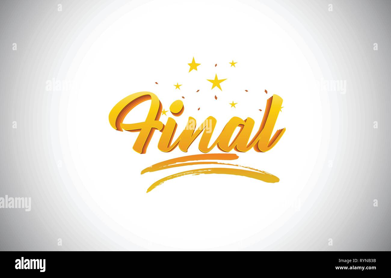 Final Golden Yellow Word Text with Handwritten Gold Vibrant Colors and ...