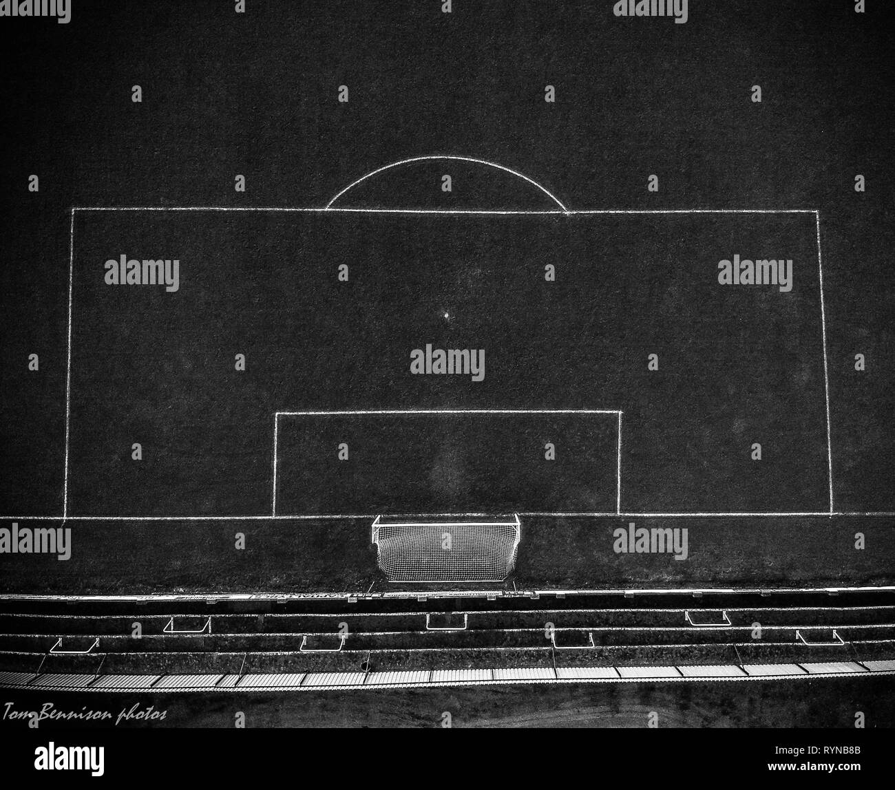 Football field Black and White Stock Photos & Images - Alamy