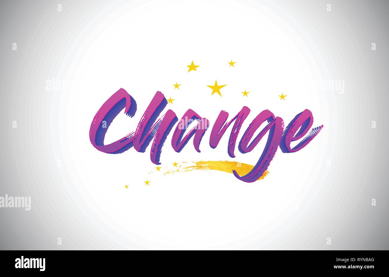 Change Purple Violet Word Text with Handwritten Vibrant Colors and ...