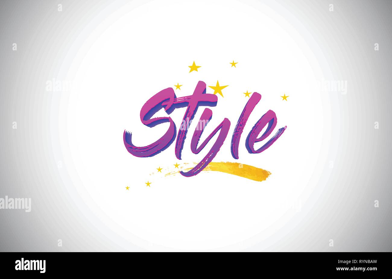 Style Purple Violet Word Text with Handwritten Vibrant Colors and Stars ...