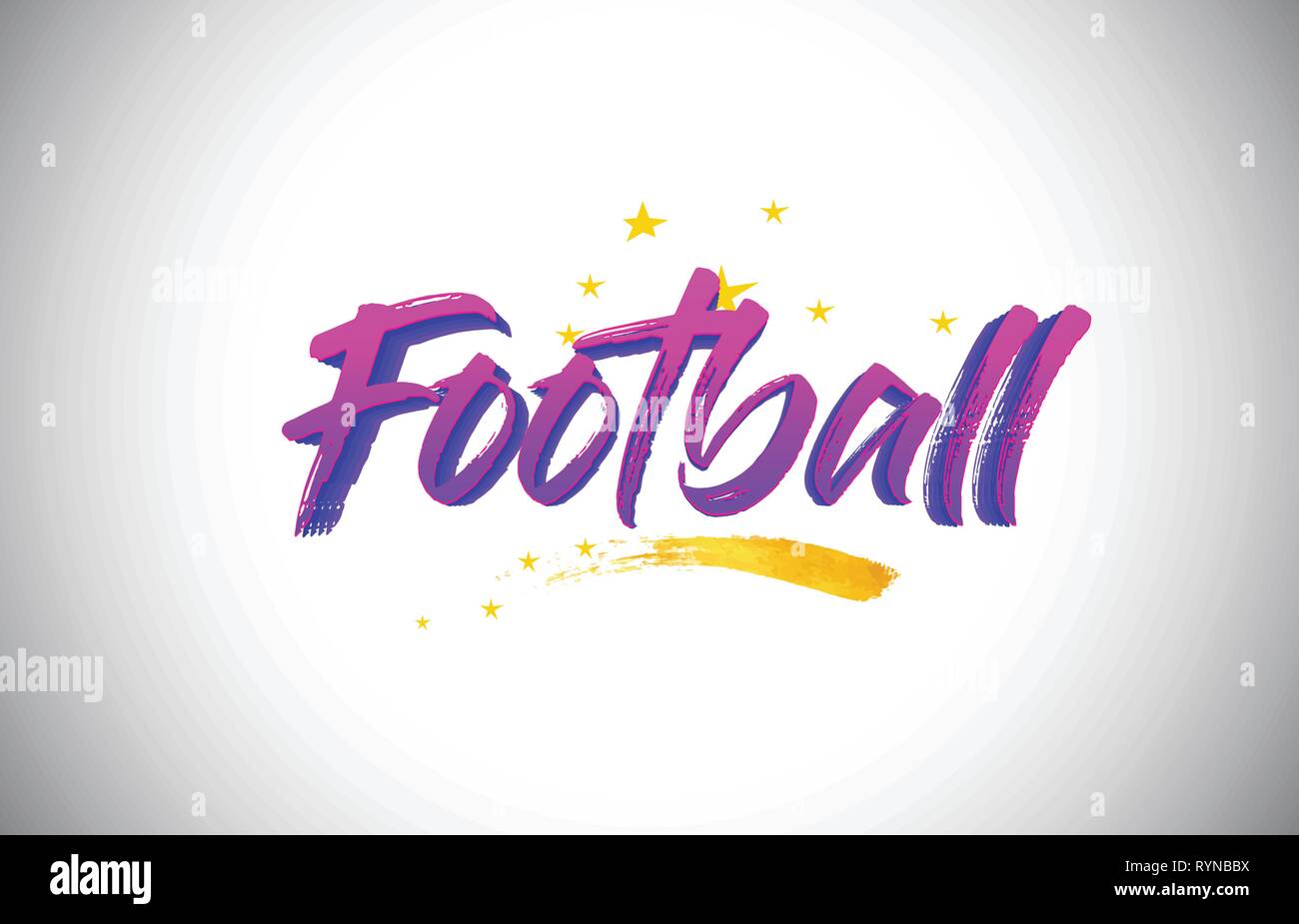 Football Purple Violet Word Text with Handwritten Vibrant Colors and ...