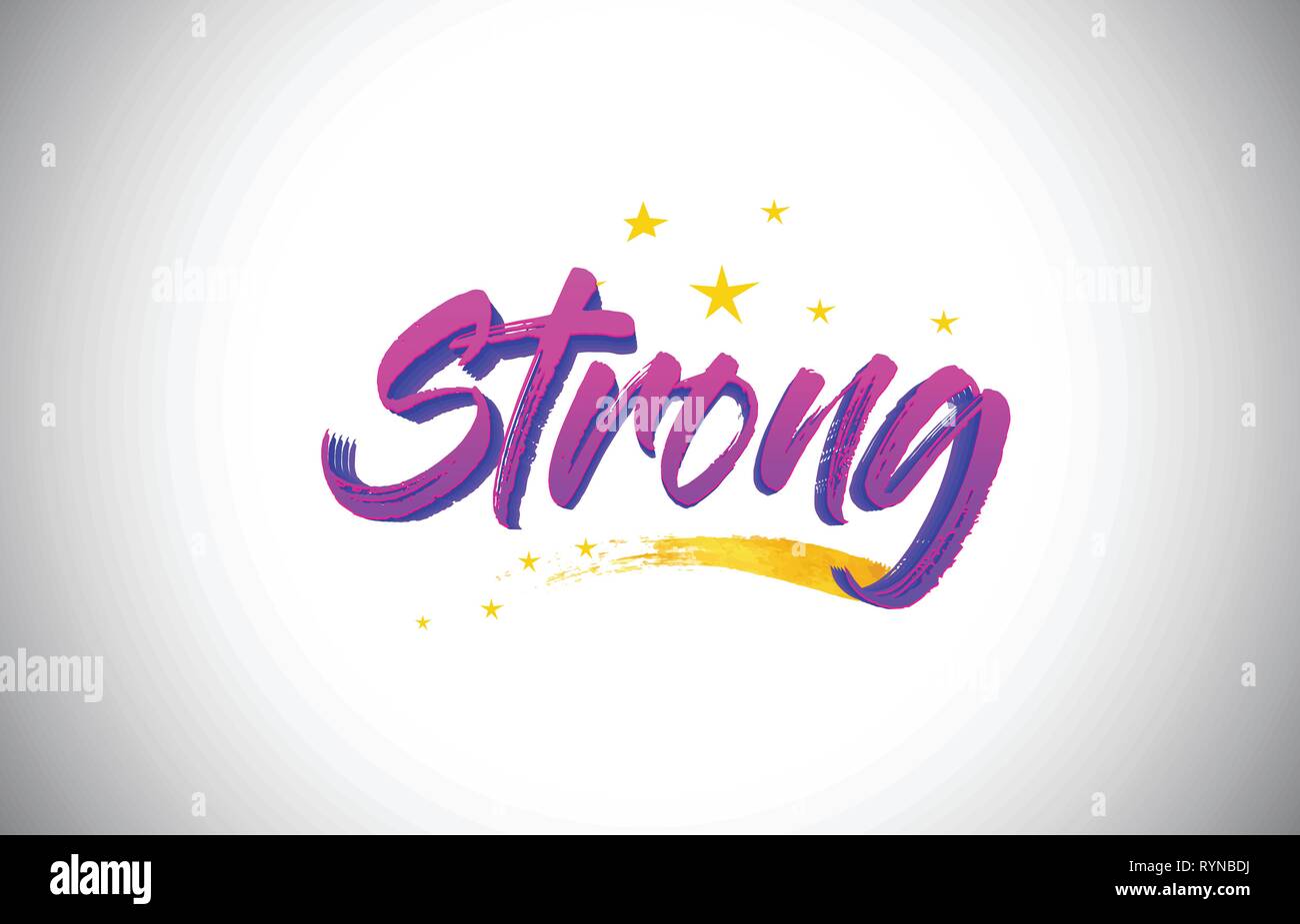 Strong Purple Violet Word Text with Handwritten Vibrant Colors and ...