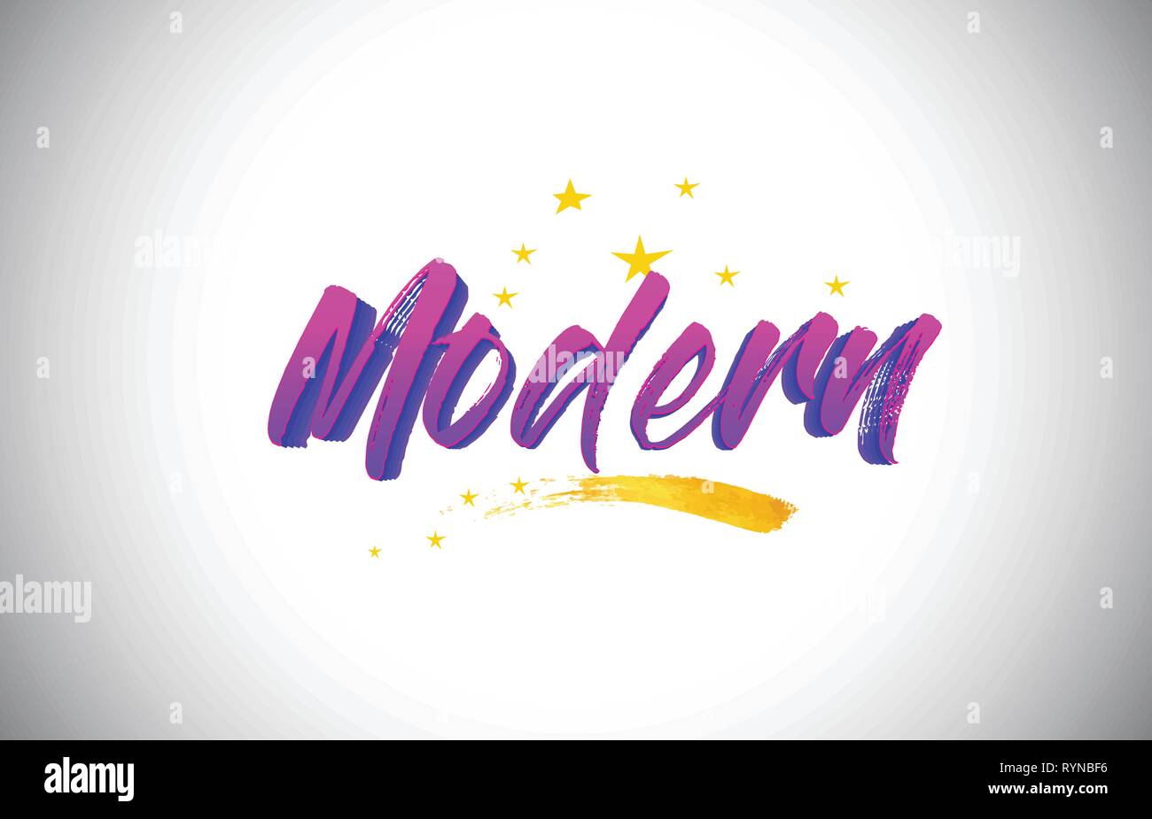 Modern Purple Violet Word Text with Handwritten Vibrant Colors and ...