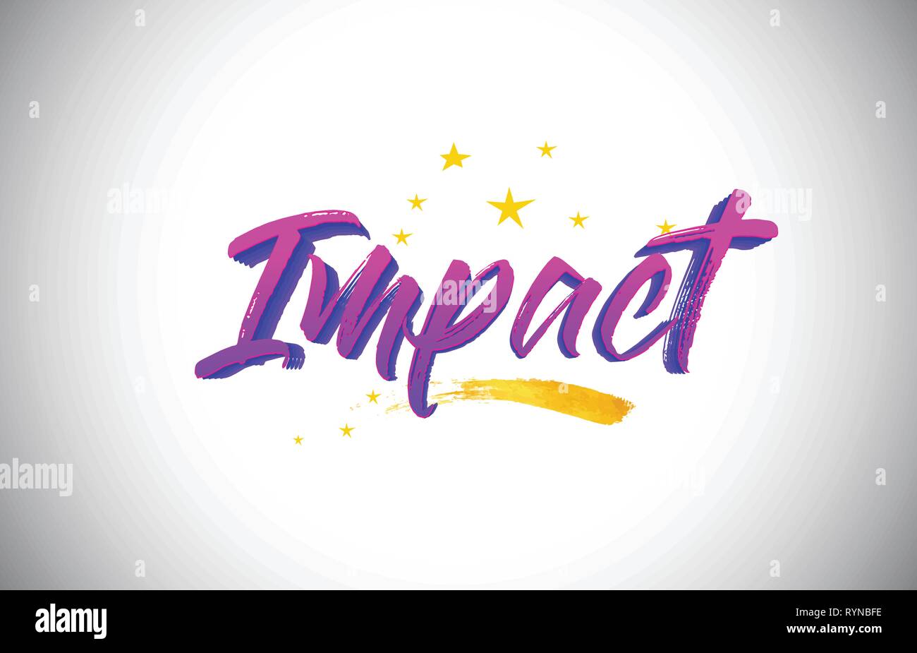 Impact Purple Violet Word Text with Handwritten Vibrant Colors and ...