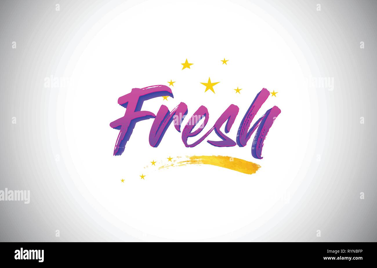 Fresh Purple Violet Word Text with Handwritten Vibrant Colors and Stars ...