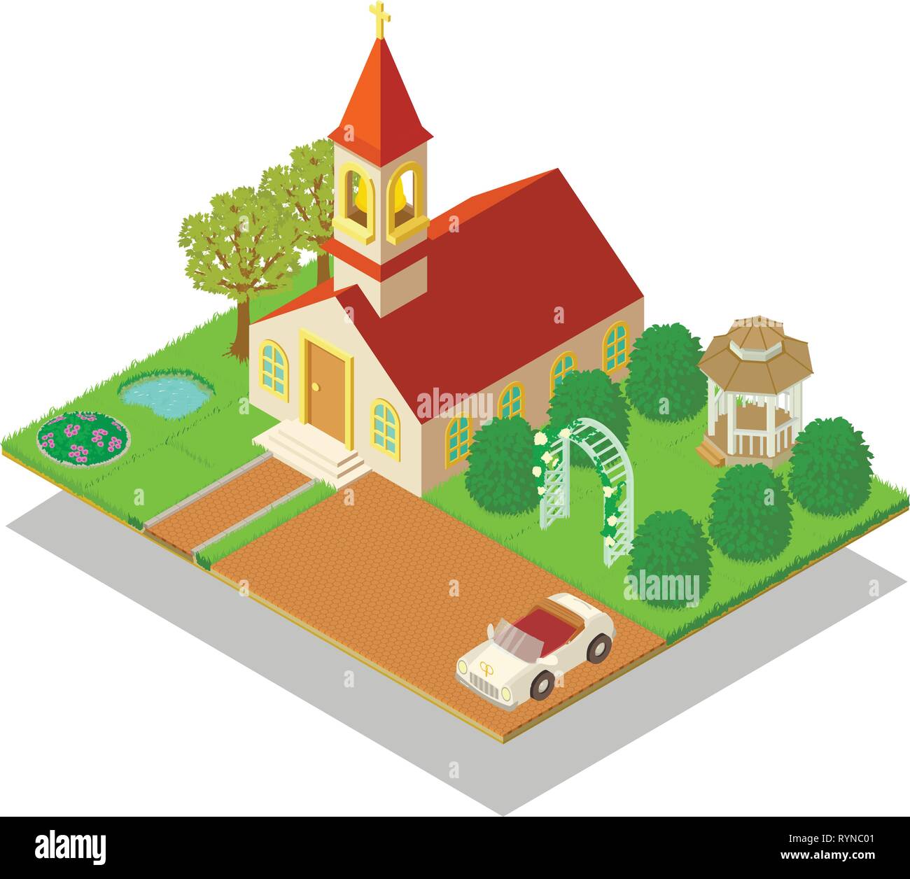 Church ritual concept banner, isometric style Stock Vector Image & Art ...