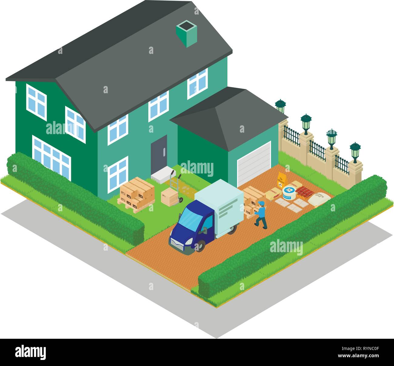 Relocation concept banner, isometric style Stock Vector Image & Art - Alamy