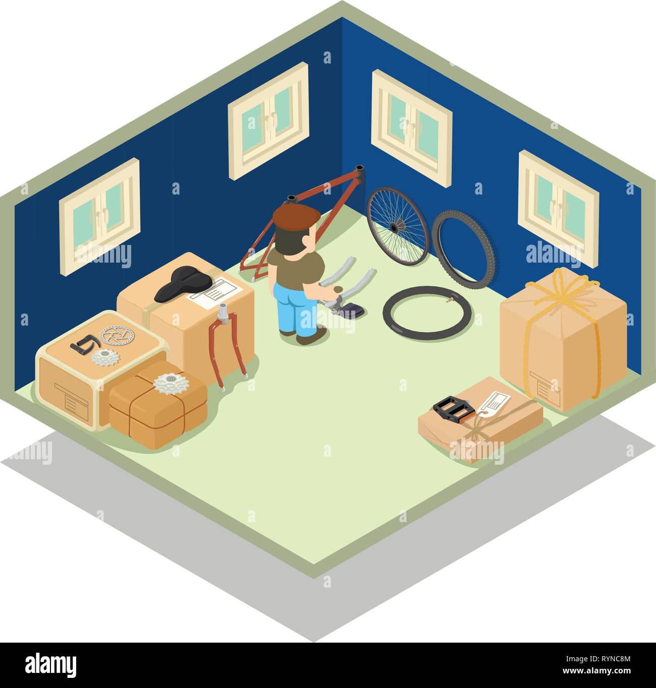 Stockroom concept banner, isometric style Stock Vector Image & Art - Alamy