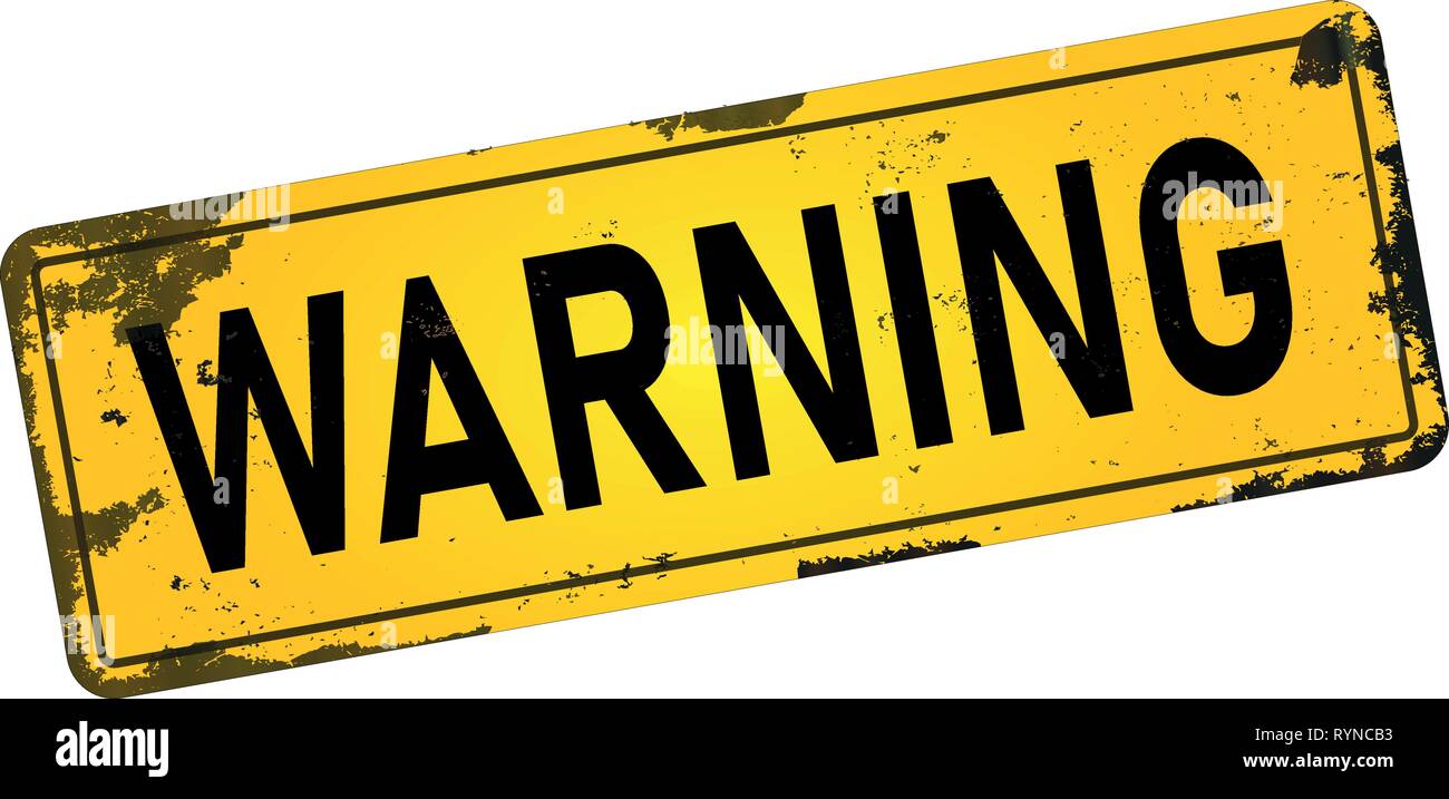 warning dirty rusty metal icon plate sign Stock Vector Image & Art - Alamy