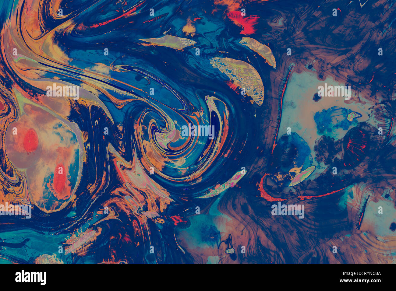 Traditional Ottoman Turkish abstract marbling art patterns as ...