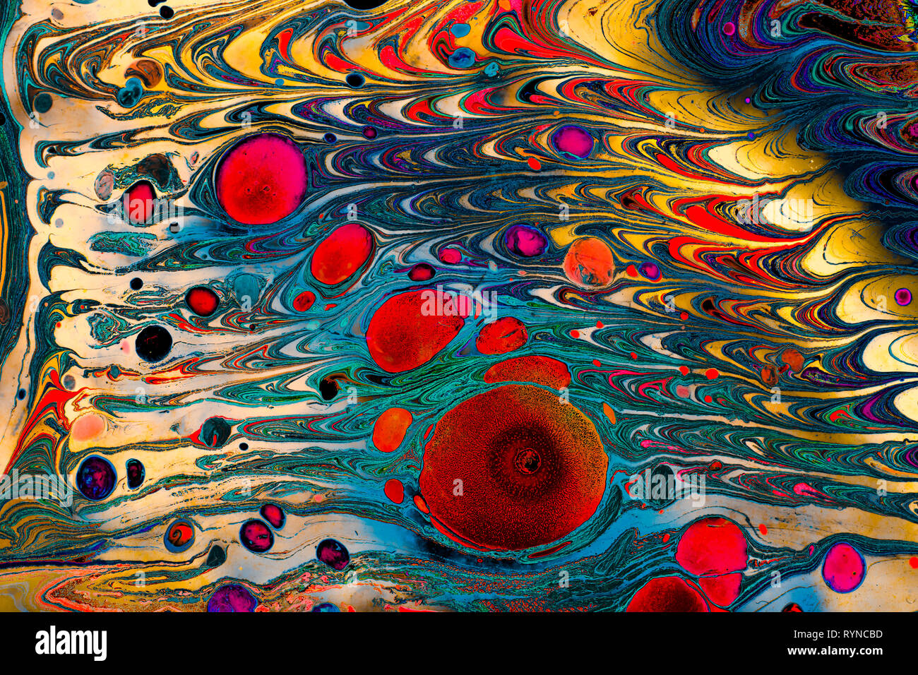 Traditional Ottoman Turkish abstract marbling art patterns as ...