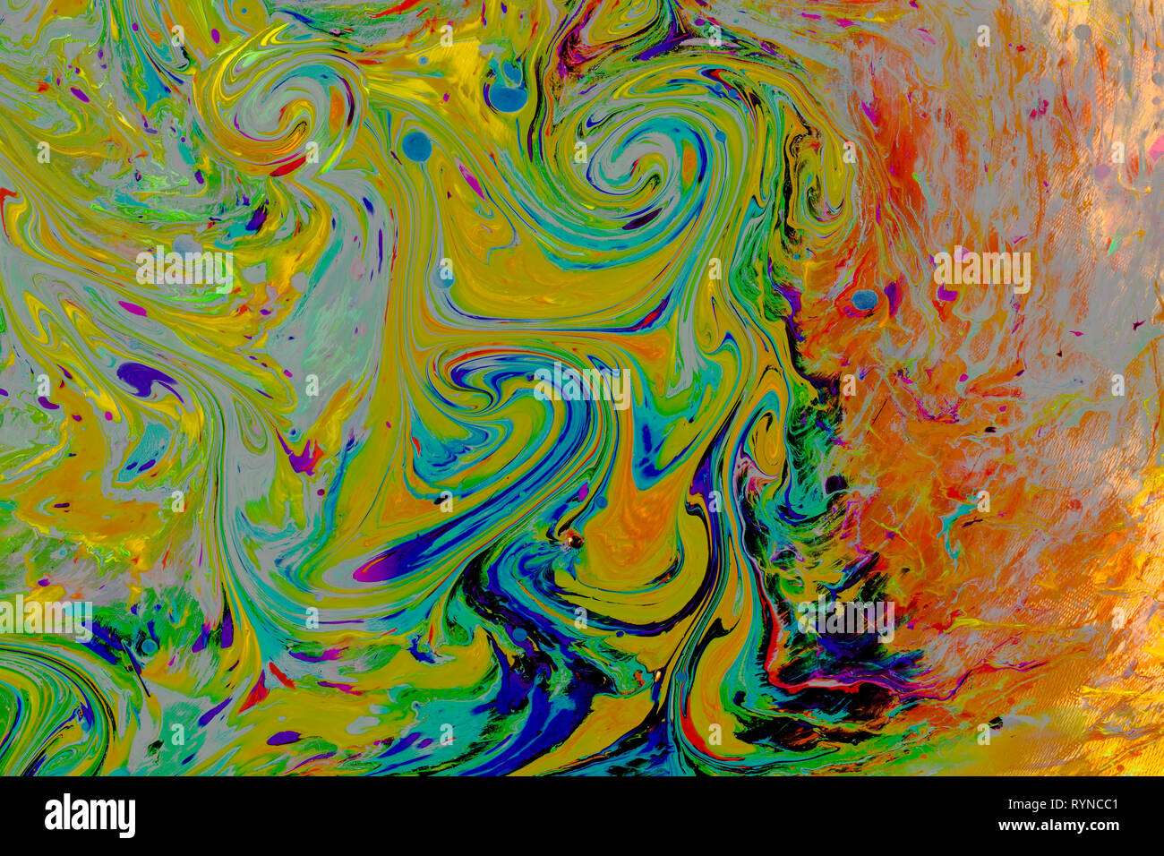 Traditional Ottoman Turkish abstract marbling art patterns as ...