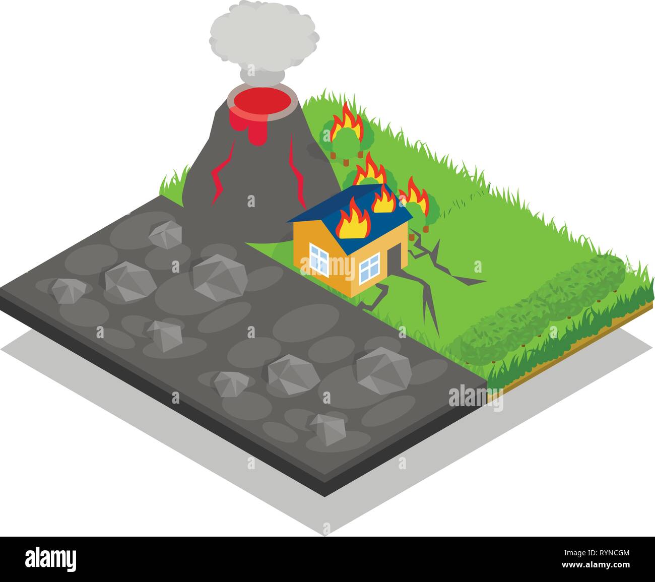 Natural disaster concept banner, isometric style Stock Vector Image ...