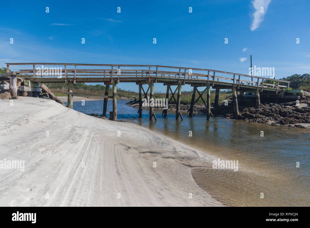 Jekyll Island, Georgia Wooden Walk Bridge Stock Photo - Alamy
