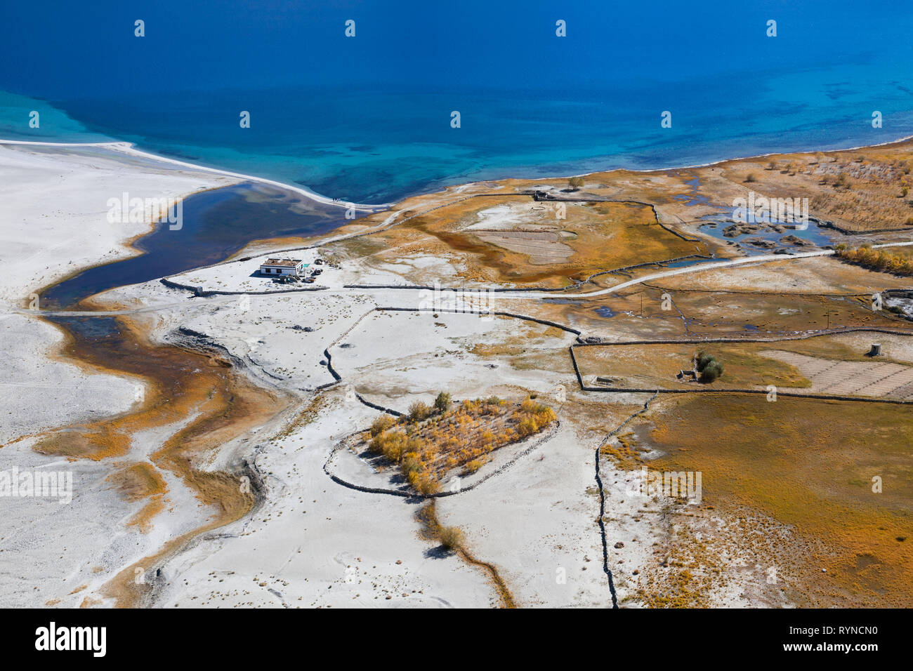 Beautiful autumnal scenery of Pangong Tso and its surroundings in the ...