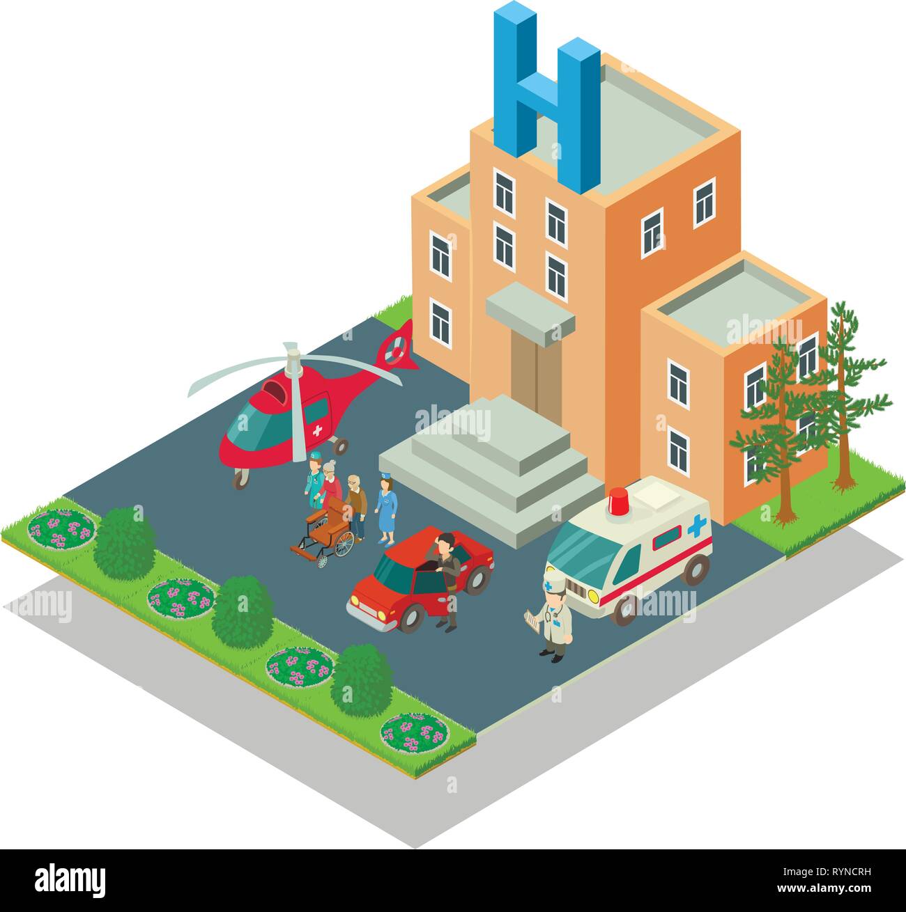 Clinical hospital concept banner, isometric style Stock Vector Image ...