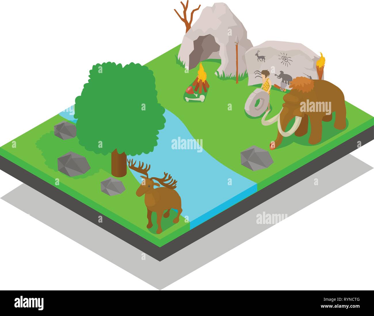 Cave concept banner, isometric style Stock Vector Image & Art - Alamy