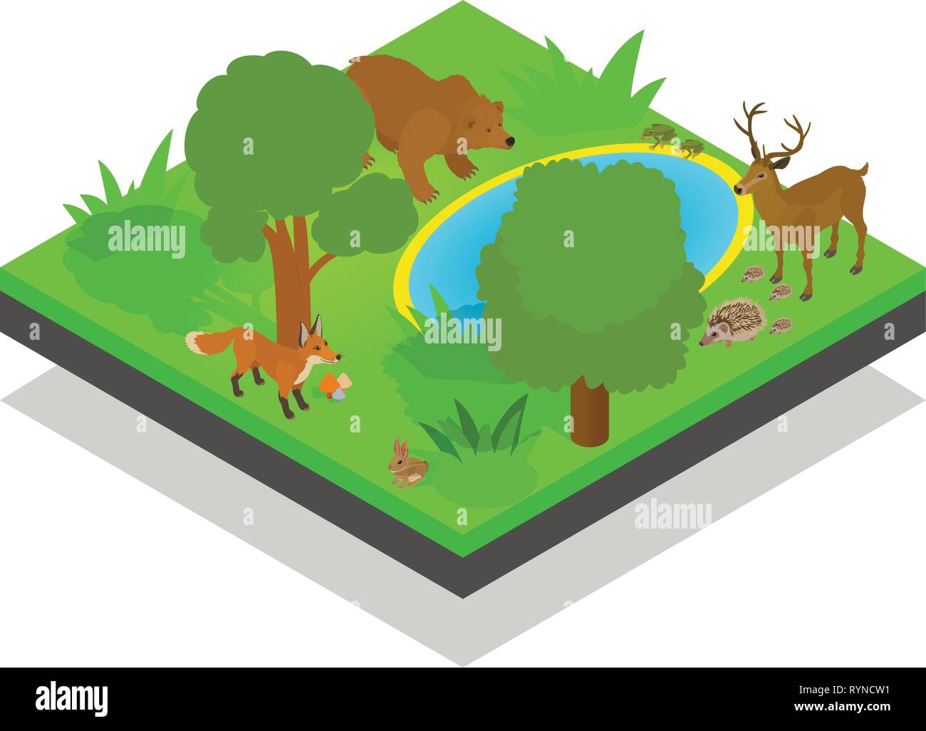 Lake concept banner, isometric style Stock Vector Image & Art - Alamy