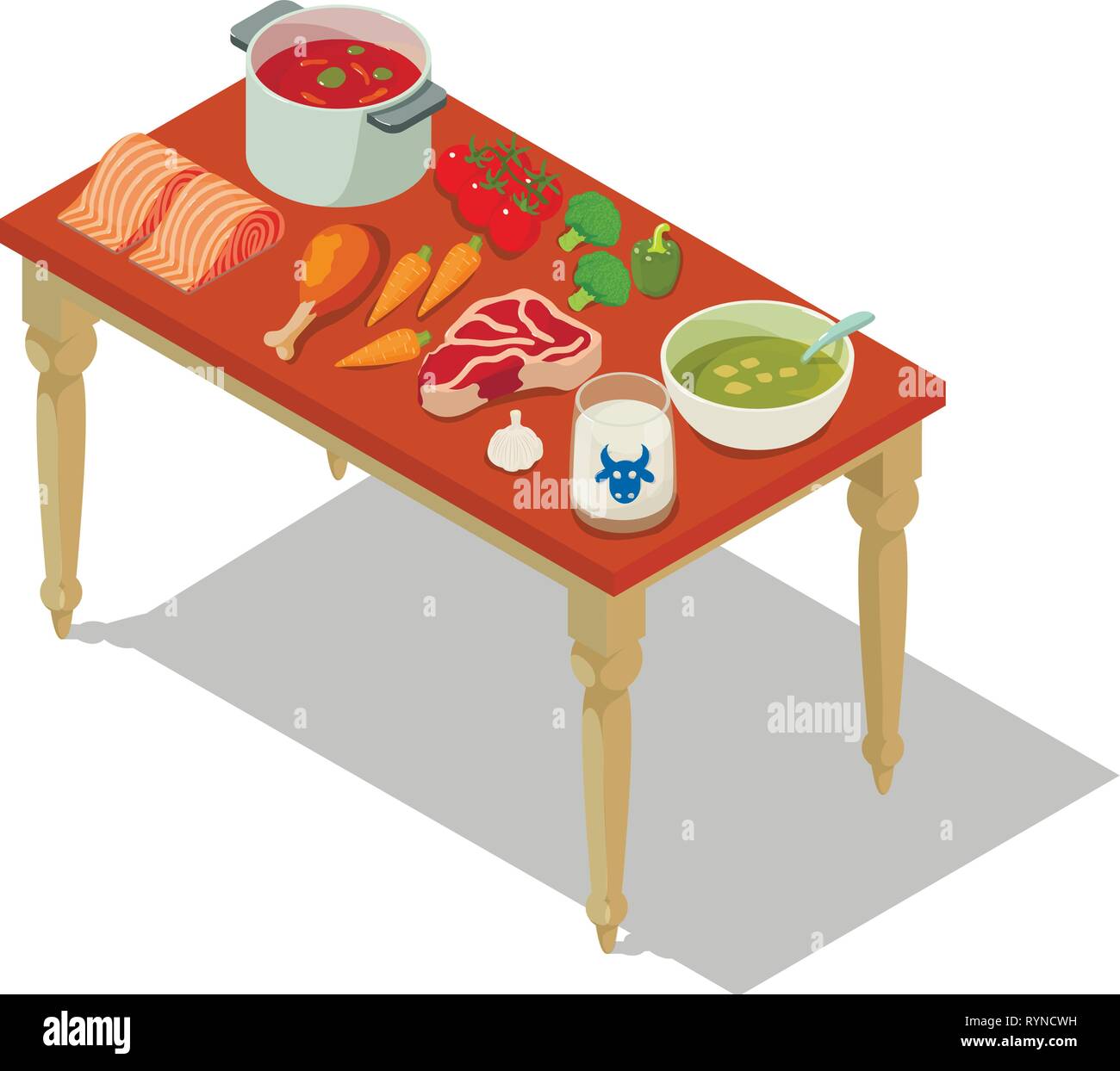 Homemade food concept banner, isometric style Stock Vector Image & Art ...