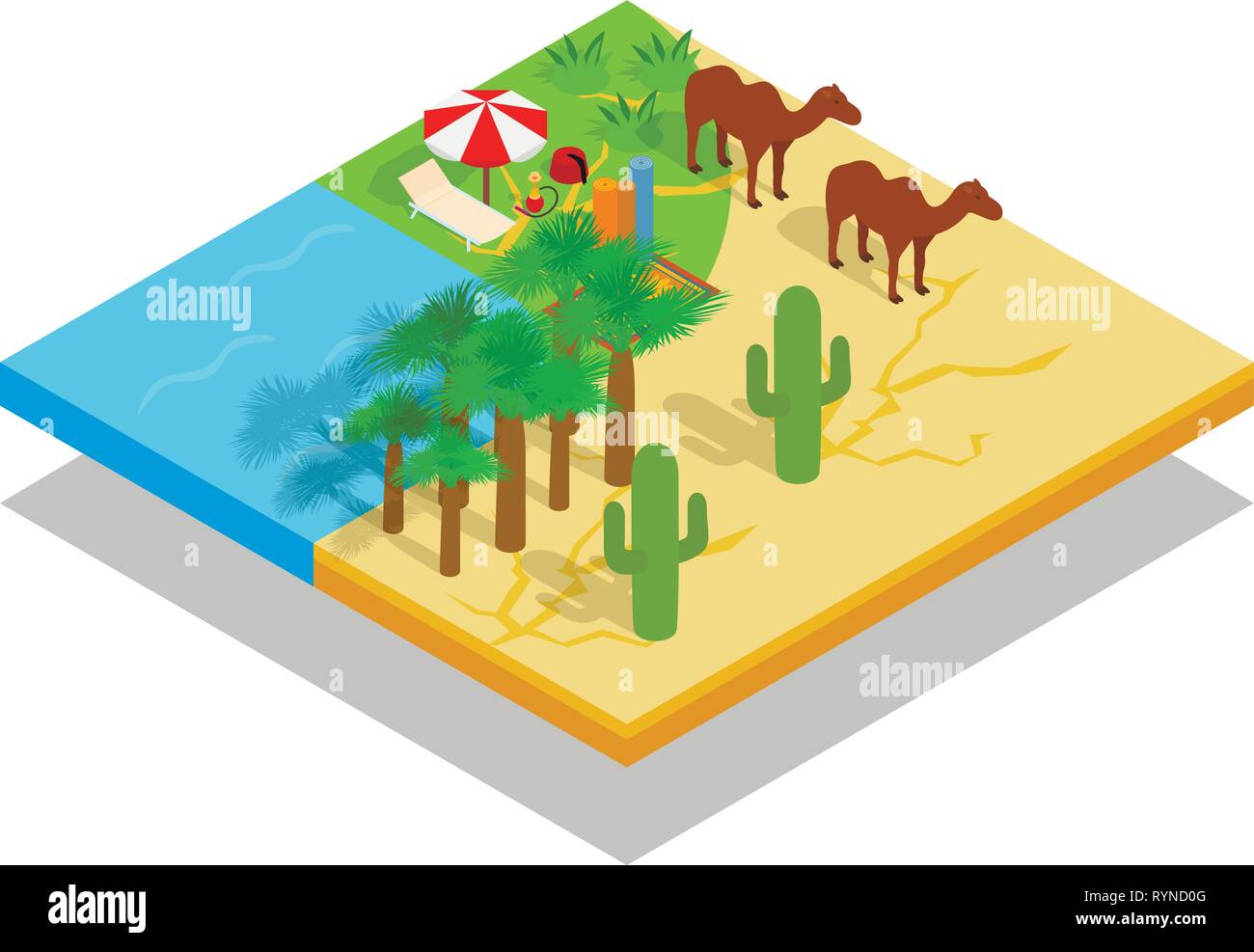 Oasis concept banner, isometric style Stock Vector Image & Art - Alamy