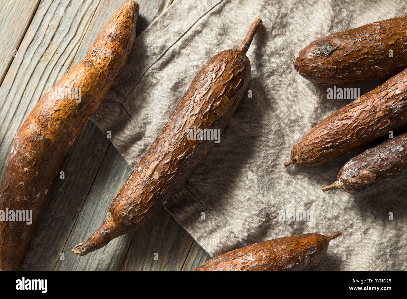 Raw Brown Organic Yucca Root Ready to Use Stock Photo - Alamy