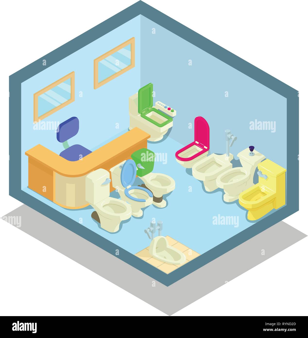 Toilet concept banner, isometric style Stock Vector Image & Art - Alamy