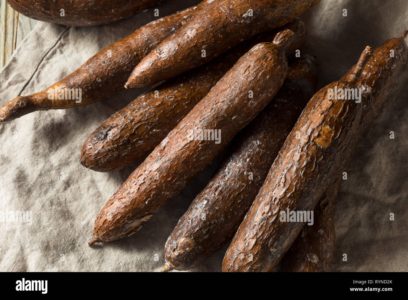 Raw Brown Organic Yucca Root Ready to Use Stock Photo - Alamy