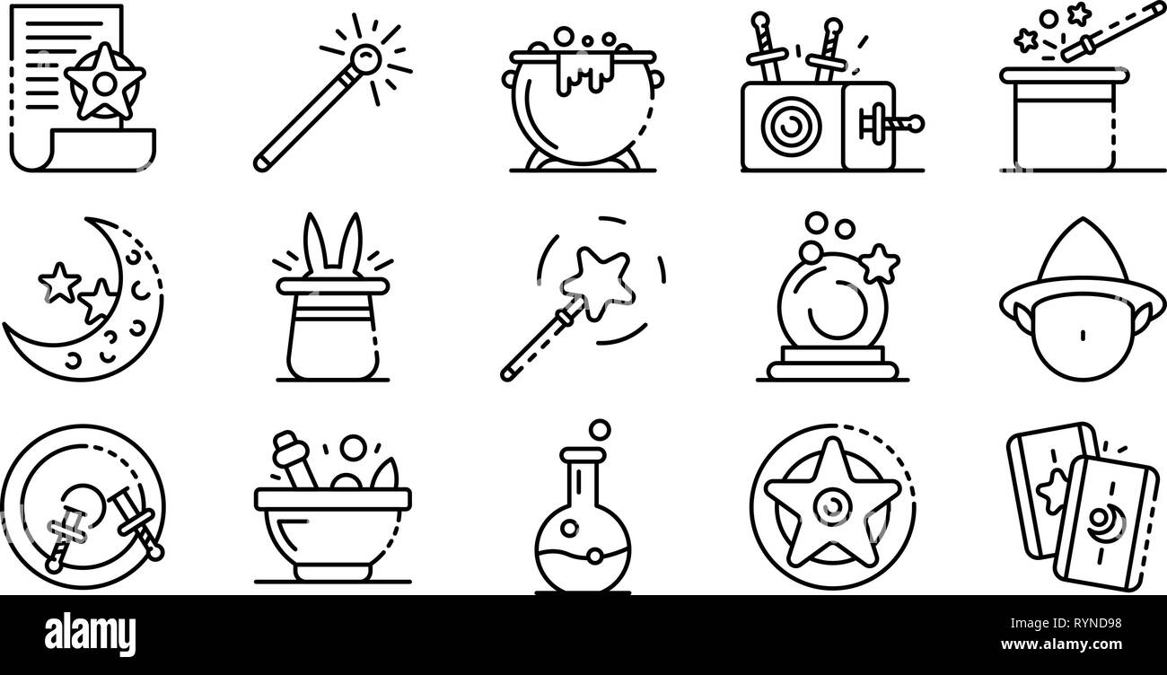 Wizard tools icons set, outline style Stock Vector Image & Art - Alamy