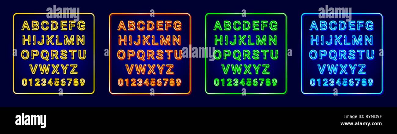 Neon alphabet hi-res stock photography and images - Alamy