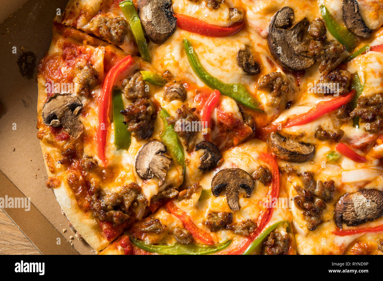 Take Out Pizza in a Box Ready to Eat Stock Photo - Alamy