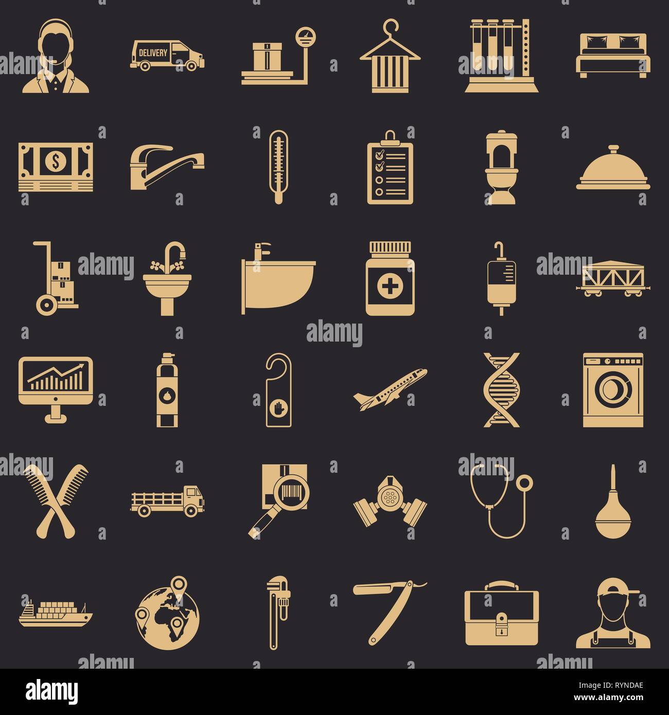 Work icons set, simple style Stock Vector Image & Art - Alamy