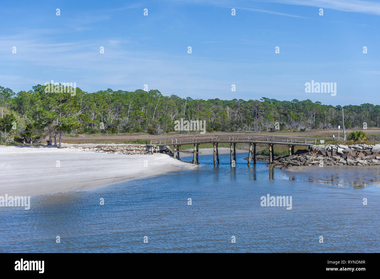 Jekyll Island, Georgia Wooden Walk Bridge Stock Photo - Alamy