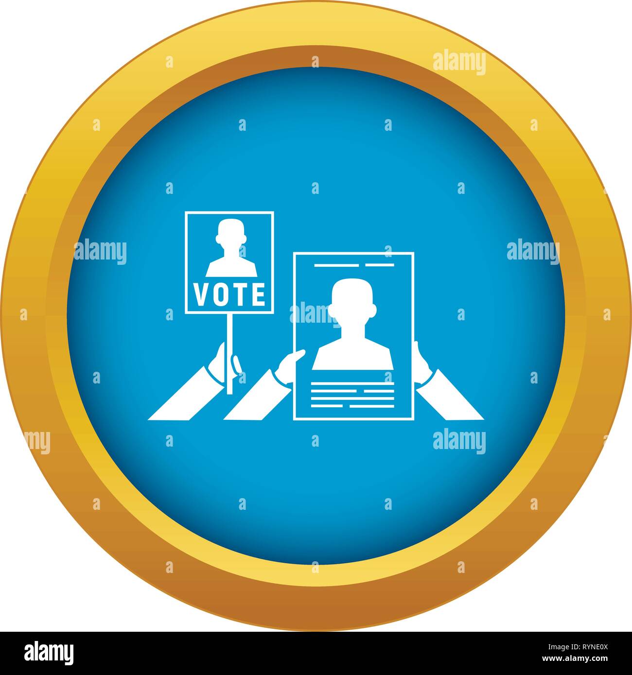 Vote hand poster icon blue vector isolated Stock Vector Image & Art - Alamy