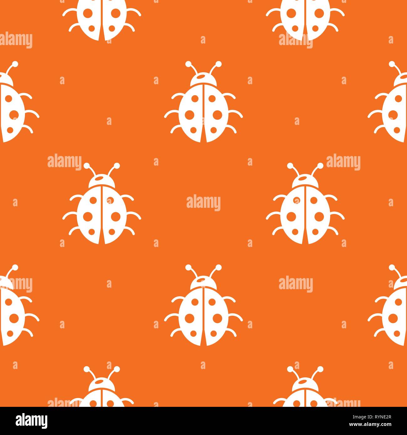 Ladybug pattern vector orange Stock Vector Image & Art - Alamy