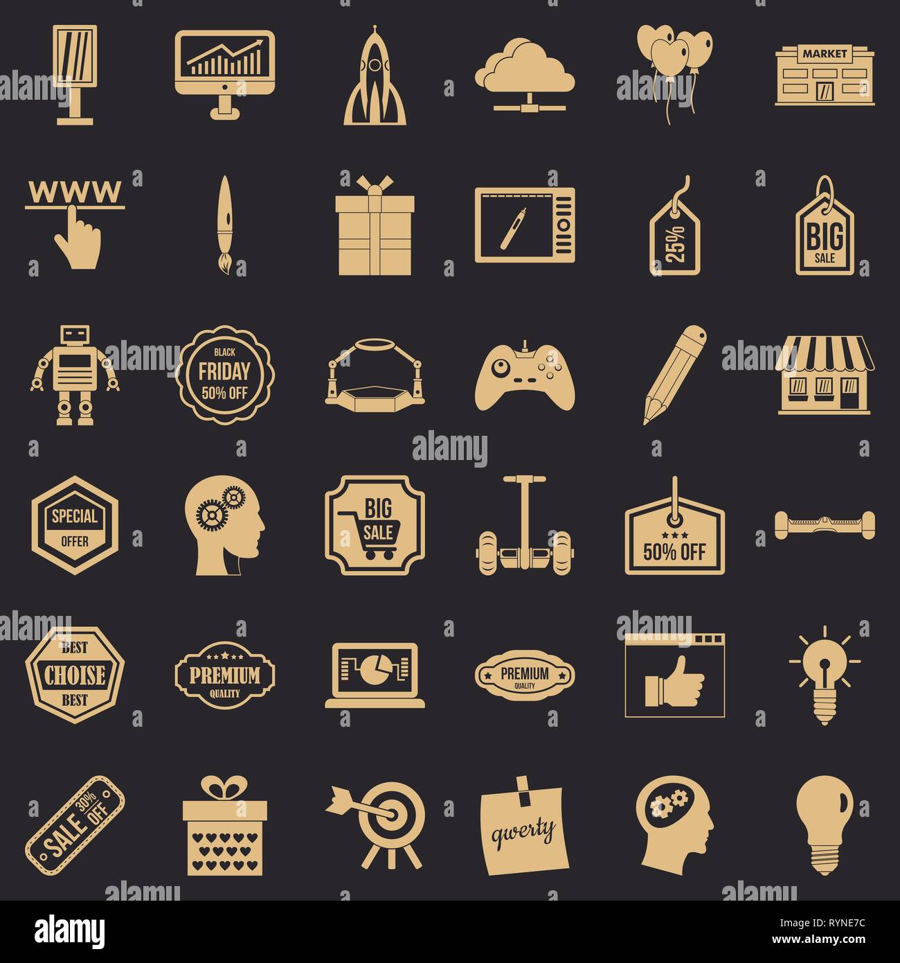 Best idea icons set, simple style Stock Vector Image & Art - Alamy