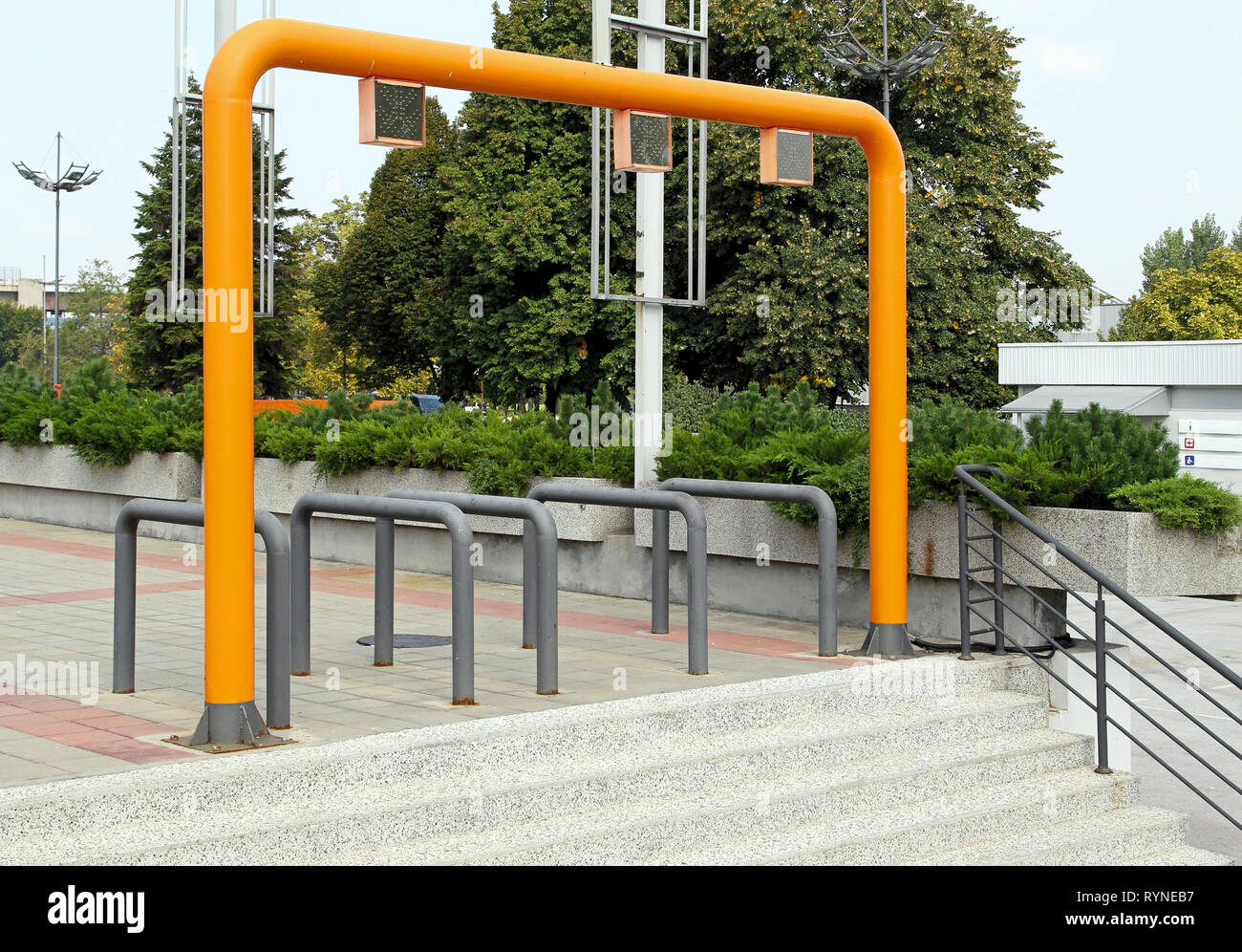 Control Point With Metal Ramps at Entrance Gate Stock Photo - Alamy