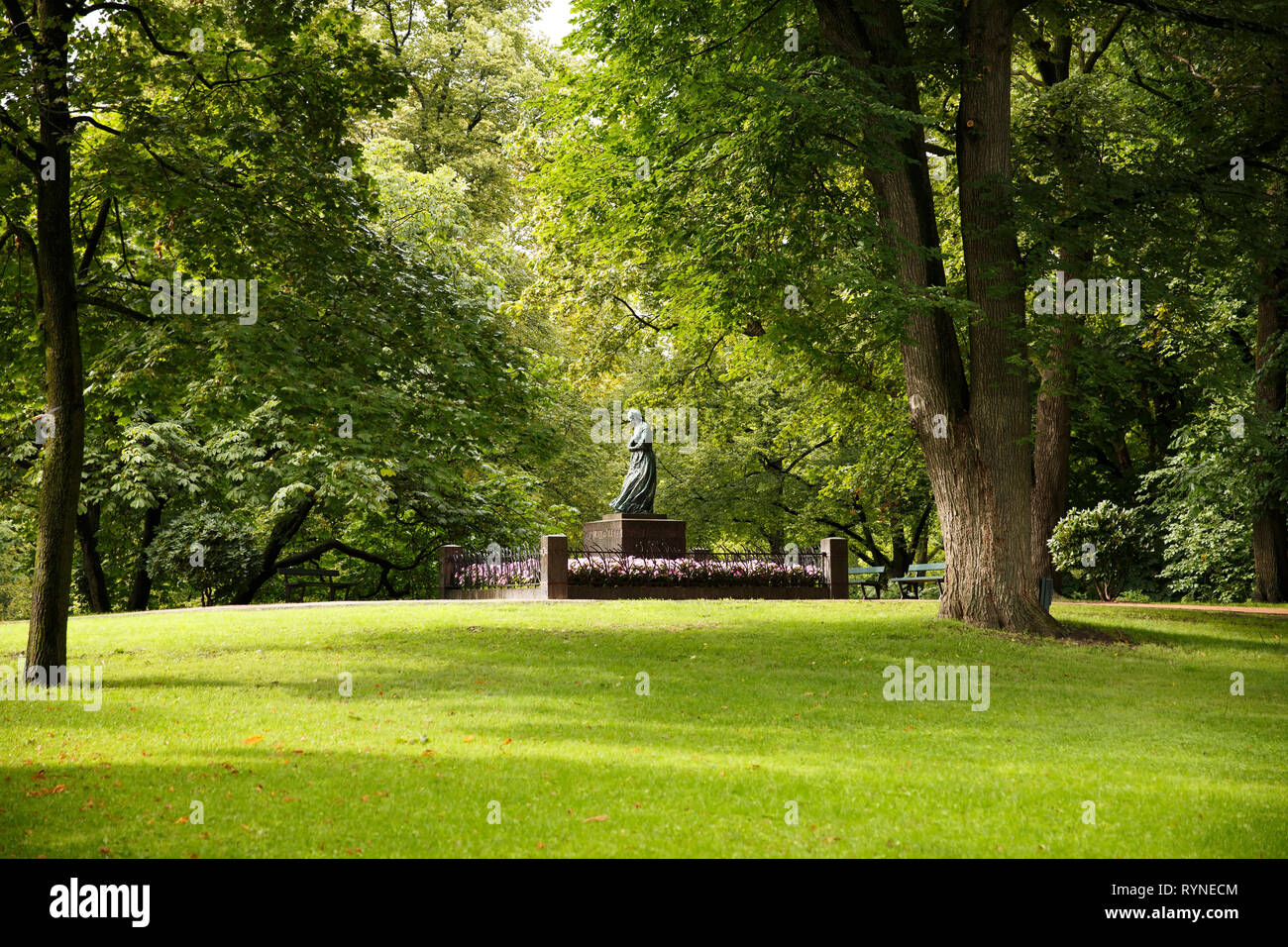 The statue of Camilla Collette in The Royal Palace park in Oslo, Norway ...