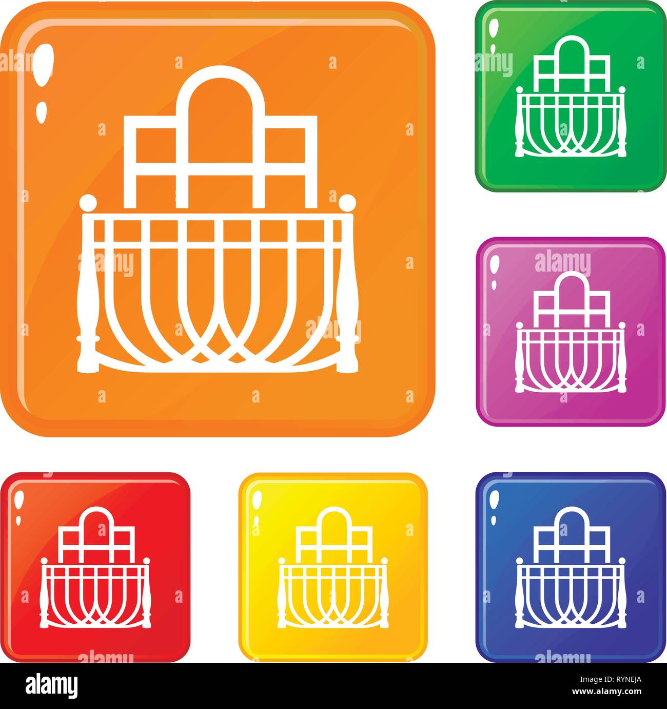 Luxury balcony icons set vector color Stock Vector Image & Art - Alamy