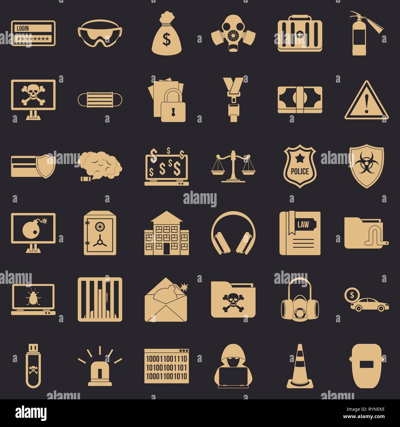 Crime icons set, simple style Stock Vector Image & Art - Alamy