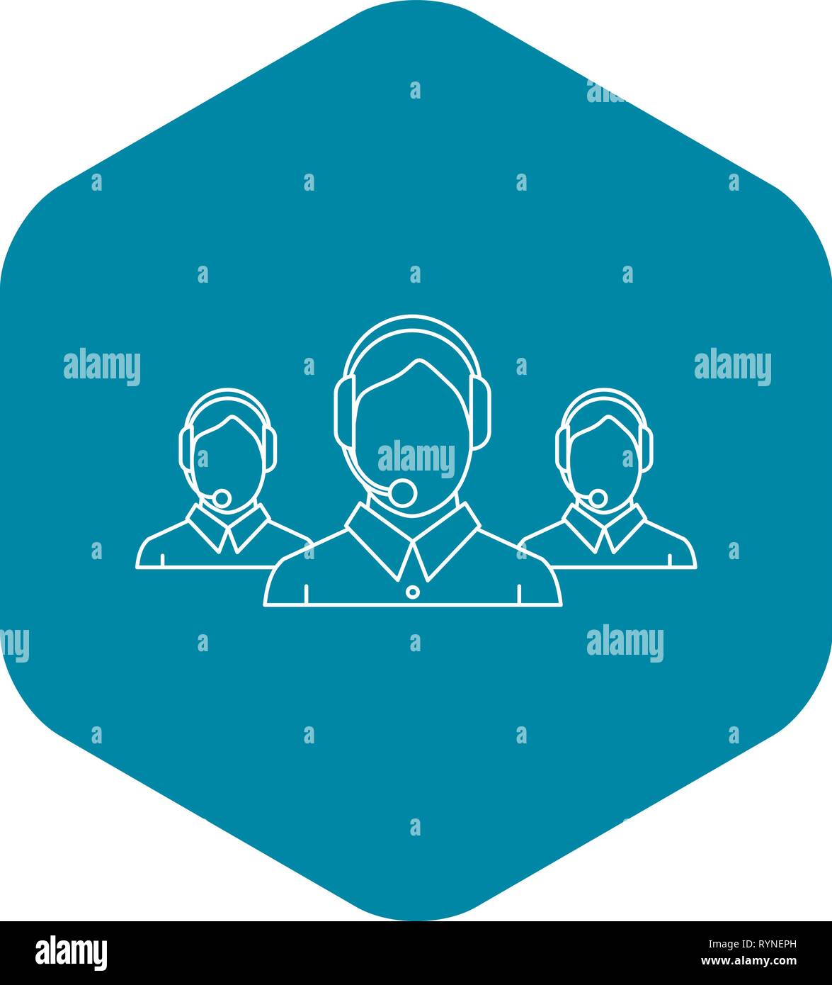 Call center workers icon, outline style Stock Vector Image & Art - Alamy