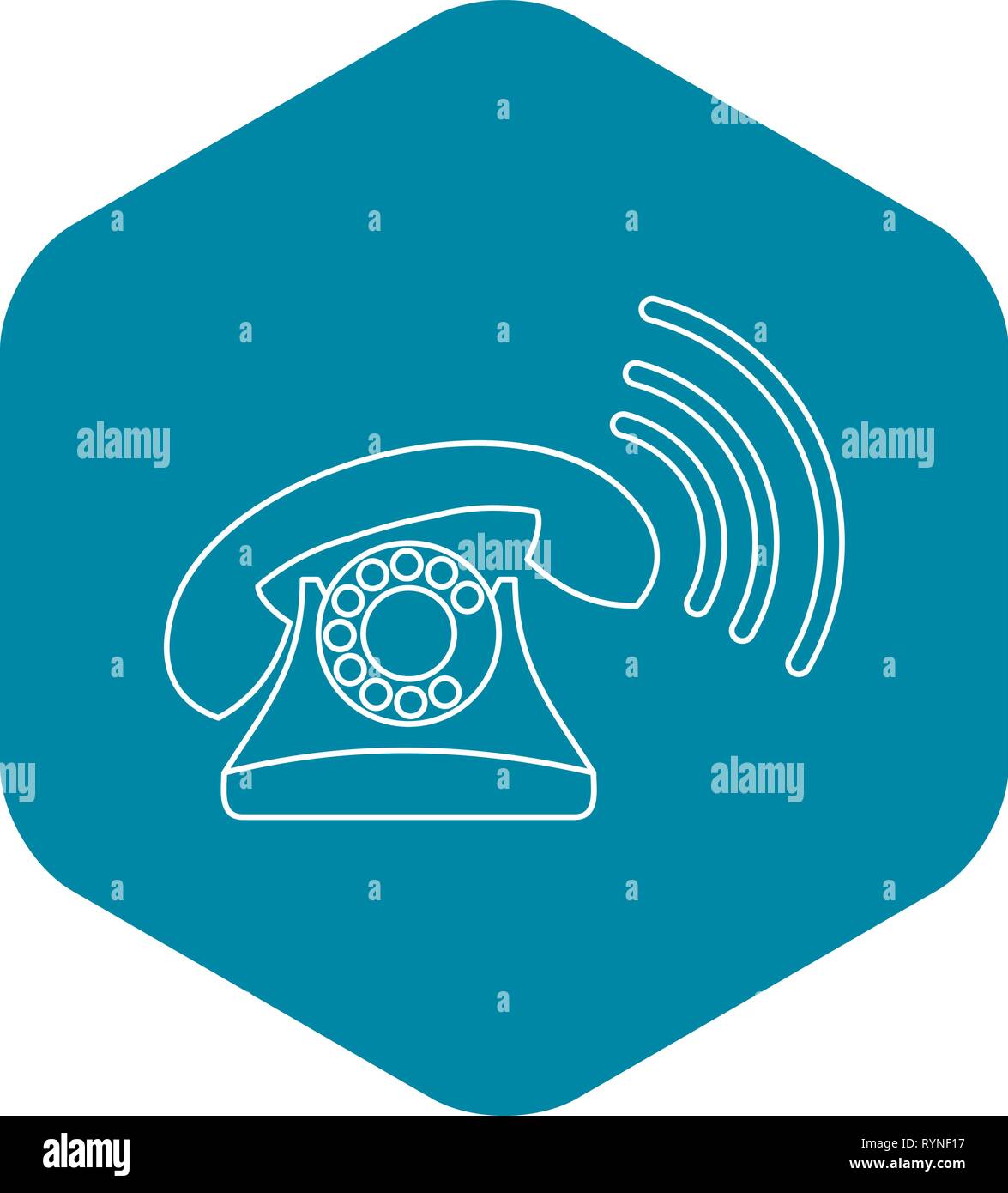 Retro phone ringing icon, outline style Stock Vector Image & Art - Alamy