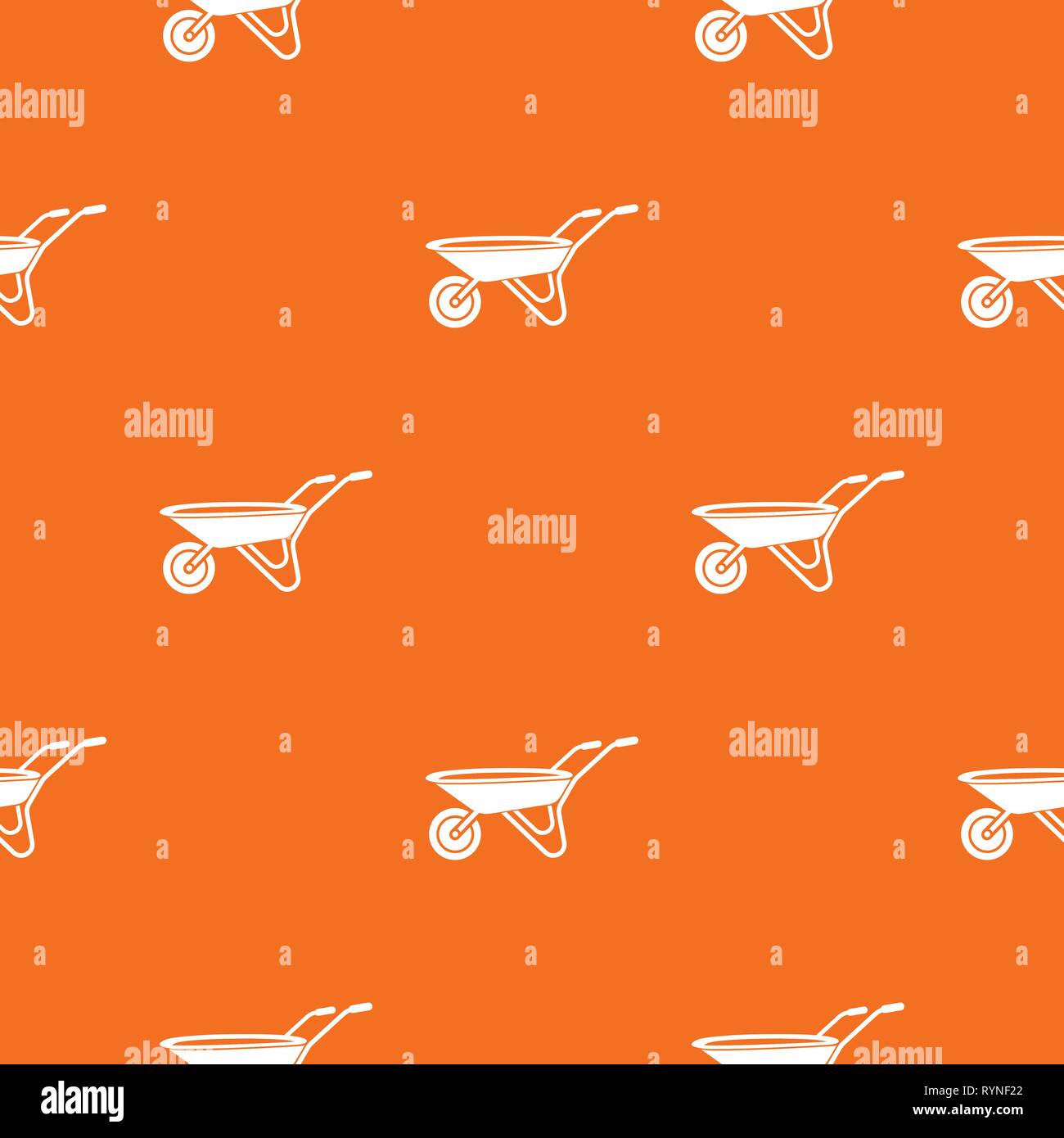Wheelbarrow Pattern Vector Orange Stock Vector Image Art Alamy