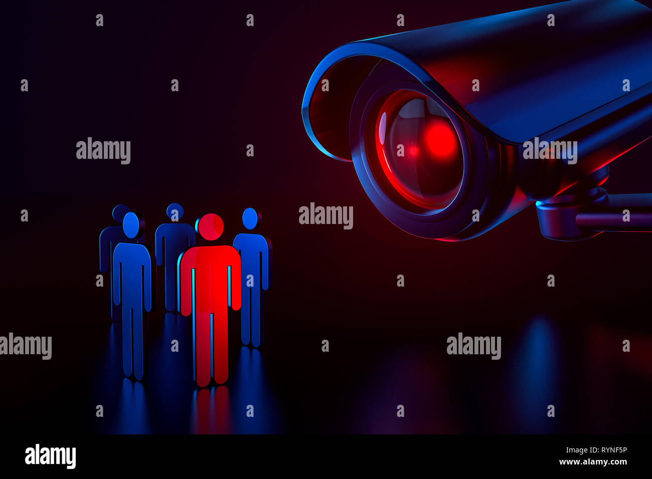 Big cctv as a metaphor of surveillance system picking a person and ...
