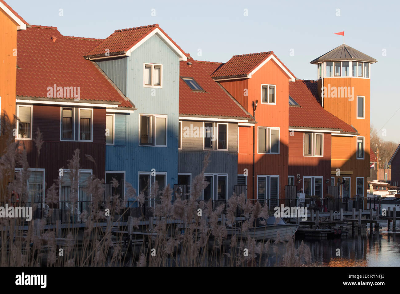 Colourful houses reitdiephaven groningen netherlands hi-res stock ...