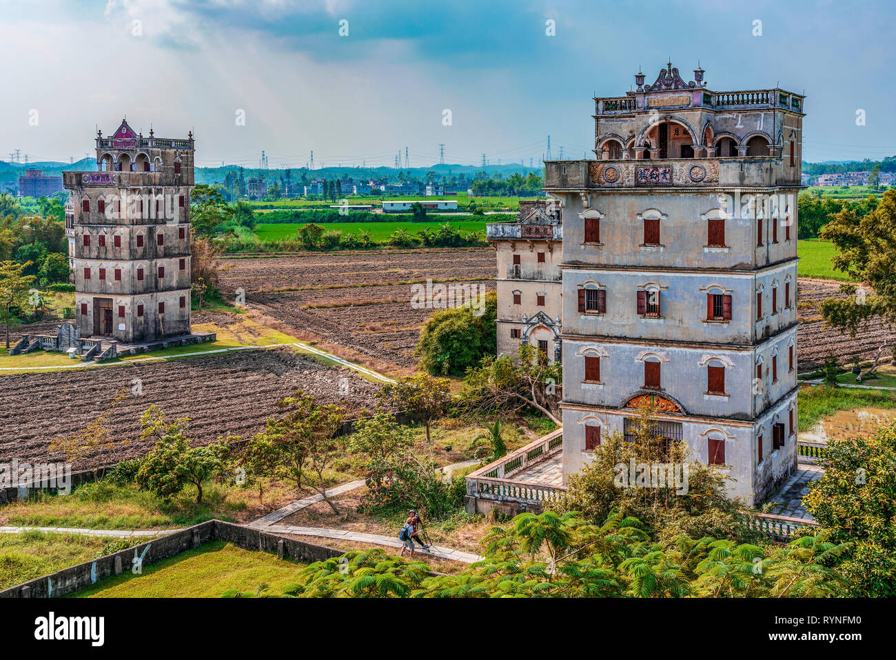 KAIPING, CHINA - OCTOBER 25: View of ancient Diaolou tower buildings in ...