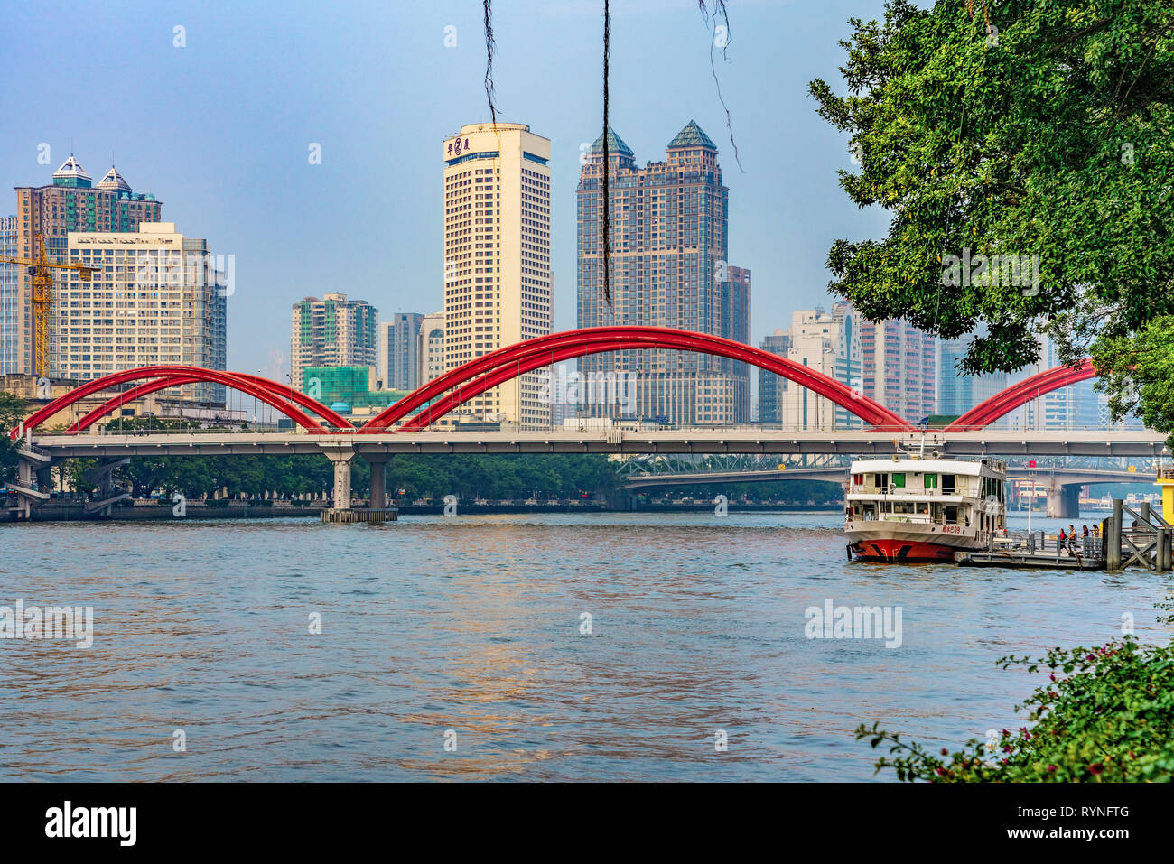 GUANGZHOU, CHINA - OCTOBER 26: View of the Jiefang bridge, a famous ...