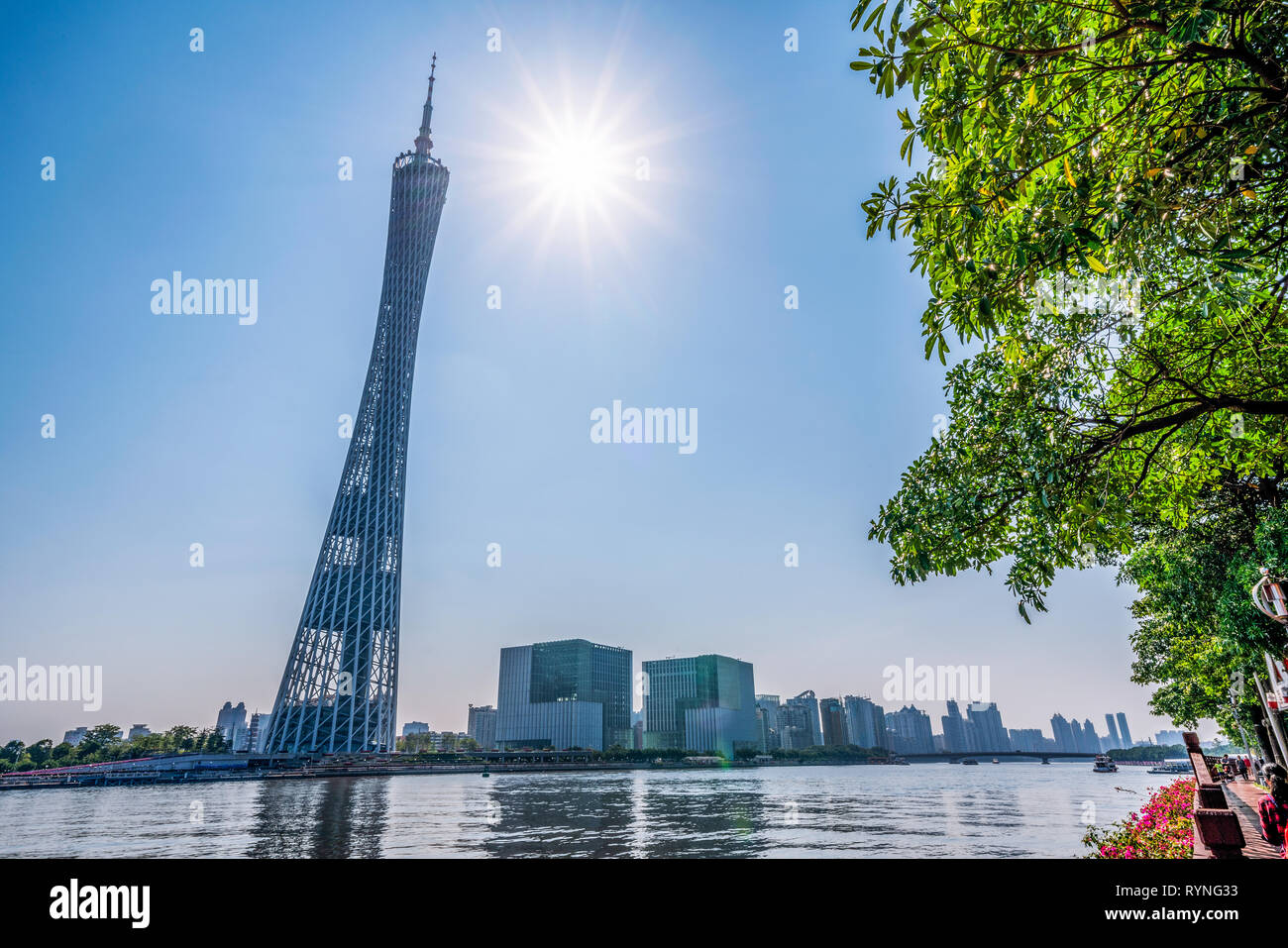 GUANGZHOU, CHINA - OCTOBER 27: View of the Canton Tower skyscraper, a ...