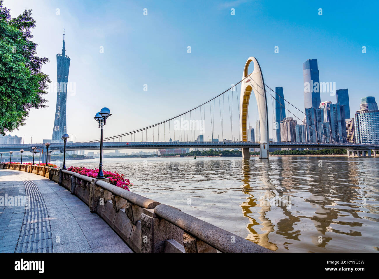 GUANGZHOU, CHINA - OCTOBER 27: View of the Canton Tower and the famous ...