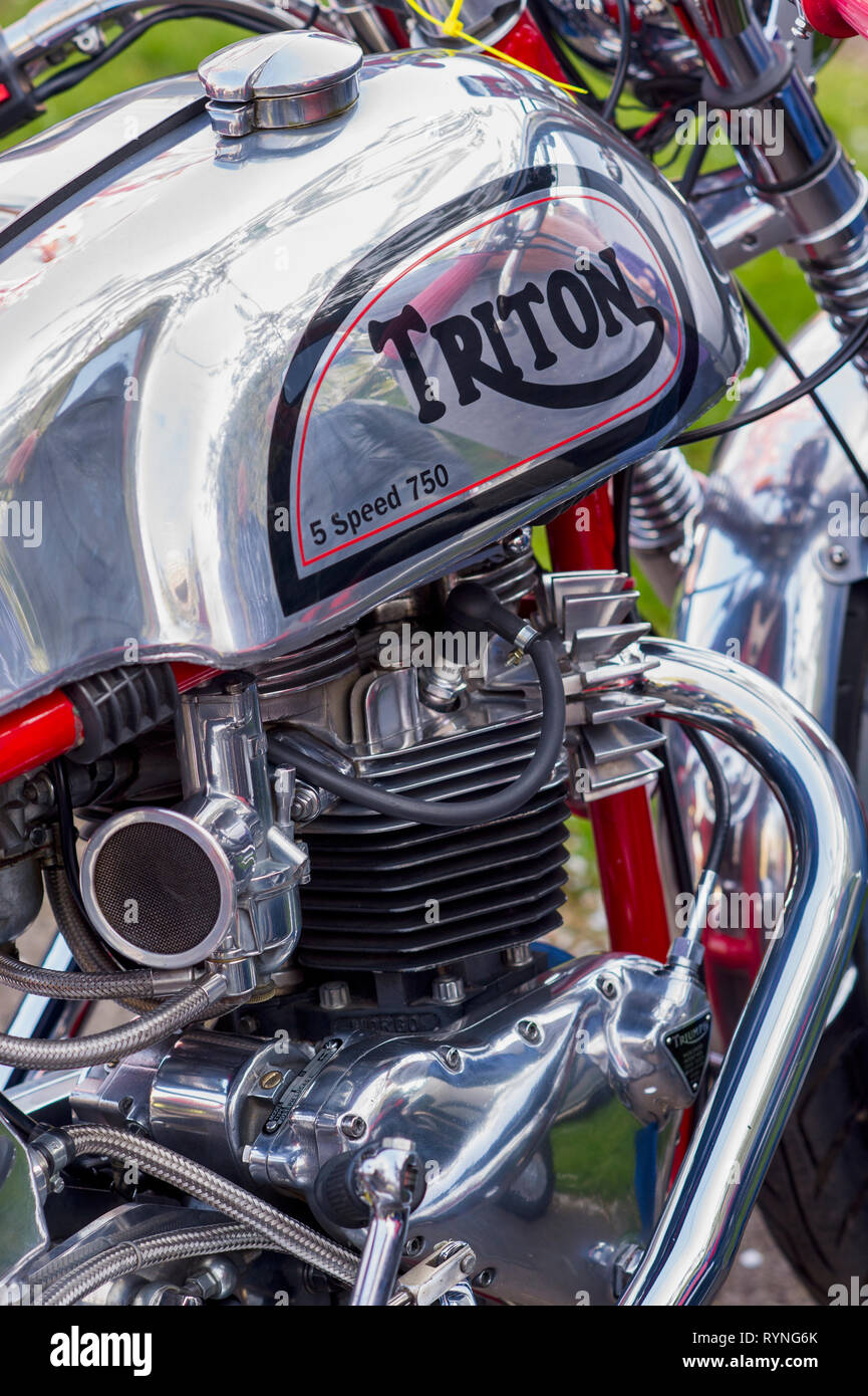 Triton Café racer motorcycle. Triumph/Norton motorbike. Classic British ...